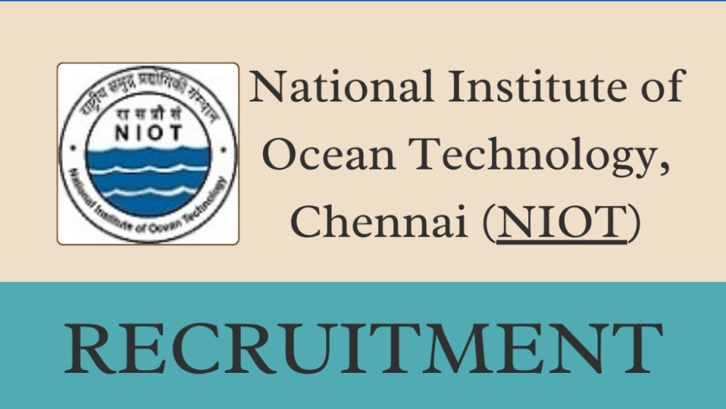 National Institute Of Ocean Technology (NIOT) Senior Consultant Vacancy