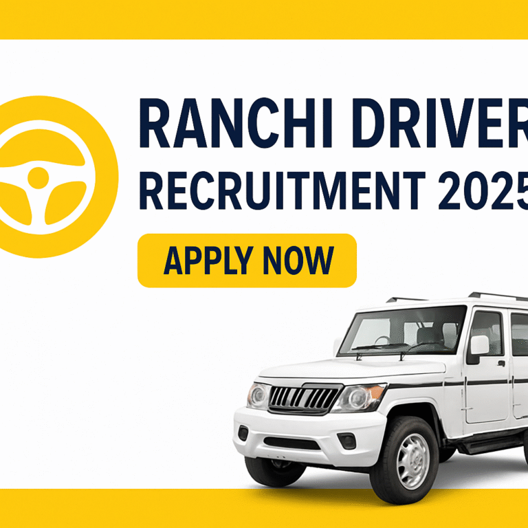 Ranchi Driver Recruitment 2025 – Apply Latest Driver Jobs